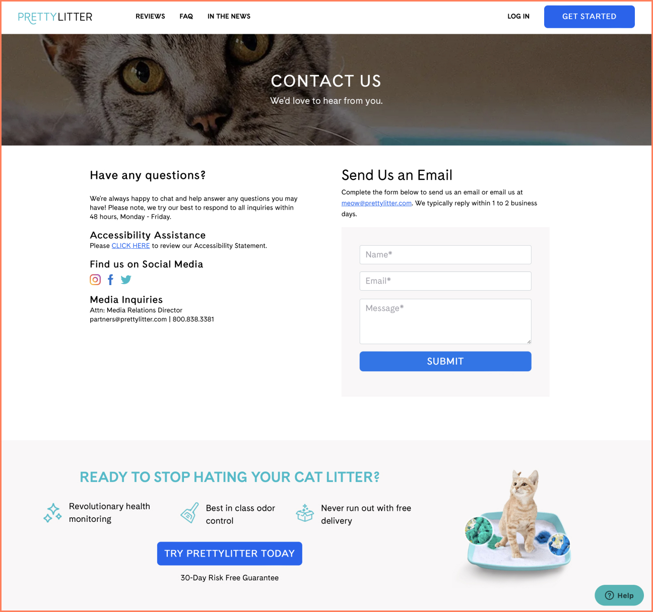 20 eCommerce 'contact us' page designs for inspiration